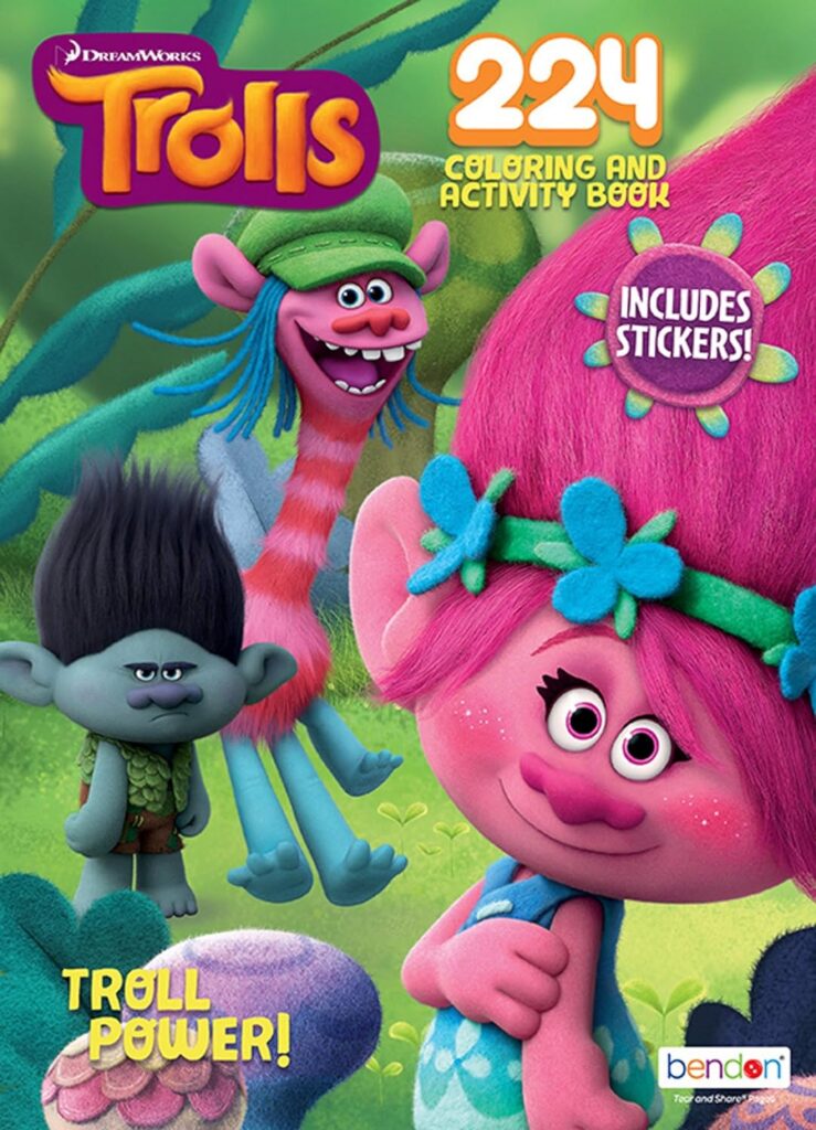 Childrens: Trolls 224 Page Coloring Activity Book | Professional Book Fairs